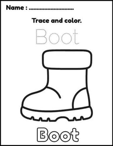 Boot Trace and Color | Winter Fine Motor Preschool Worksheet | Snow ...