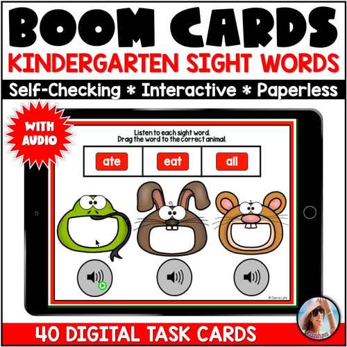 Kindergarten Sight Words Boom Cards with Sound by Carrie Lutz | TpT