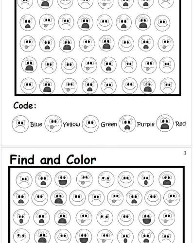 Find and Color Emotions Worksheets - Emotions I Spy Coloring ...