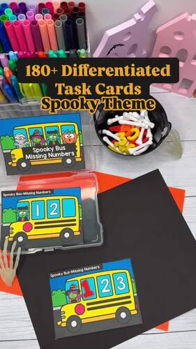 Halloween Theme Math Center Task Cards Count & Compare Numbers | TPT