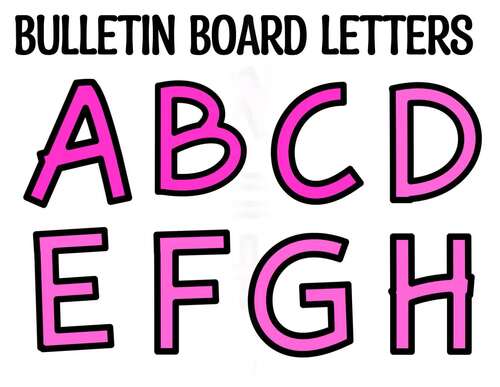 Printable Magenta Bulletin Board Large Alphabet Letters, Alphabet Letters