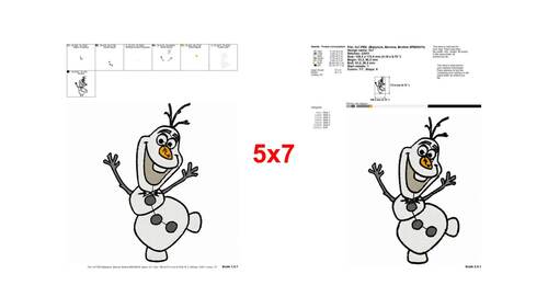 Happy Olaf Snowman Disney Frozen Character Embroidery Designs - Instant ...