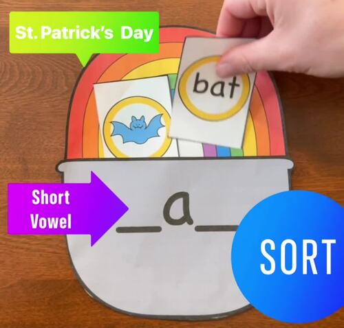 St. Patrick’s Day Short Vowel Sort - CVC Words by Robin Shelton | TPT