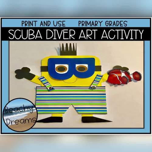 Ocean Scuba Diver Art Activity for Your Bulletin Board by Beachy Dreams