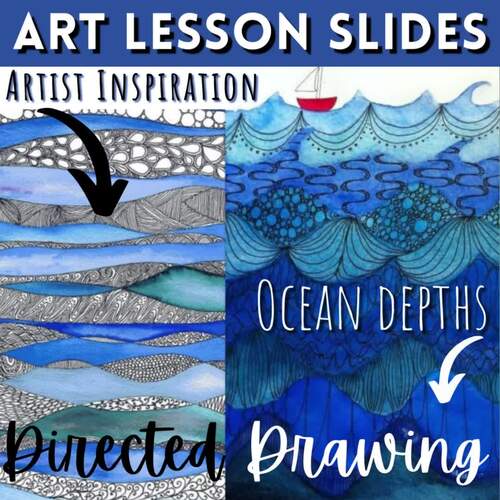 Ocean Depths Art Lesson | Line & Pattern Effect | 6 PDF PowerPoint Slides