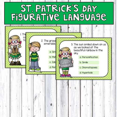 St. Patrick's Day Figurative Language Task Cards | Digital & Print