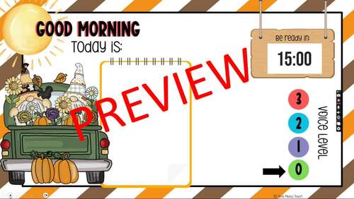 Fall GNOME Morning Slides w/Timer| Morning Message| Morning Slides ...