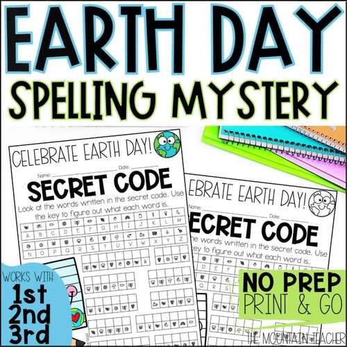 Earth Day Spelling and Fun Earth Day Word Work Activity for 1st 2nd or ...