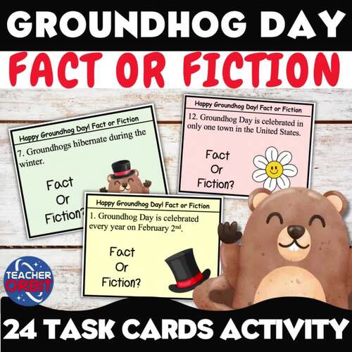 Groundhog Day Activities Reading Task Cards Fun Fact or Fiction Game ...