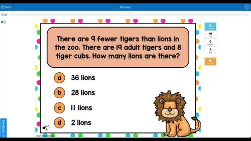 2-Step Word Problems Boom Cards | 2-Digit Addition & Subtraction