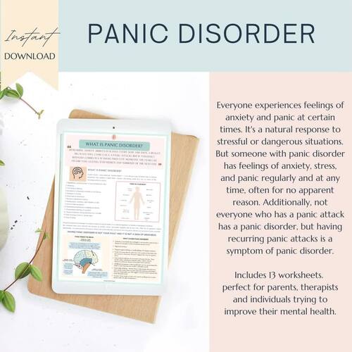 Panic Attack Worksheets and Infographic, anxiety triggers, therapy journal