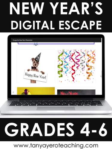 New Year's Resolution Digital Escape Room Math Game Setting Goals