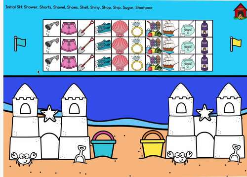 Digital Summer Articulation Sandcastle Game: SH, CH, TH, J | TPT
