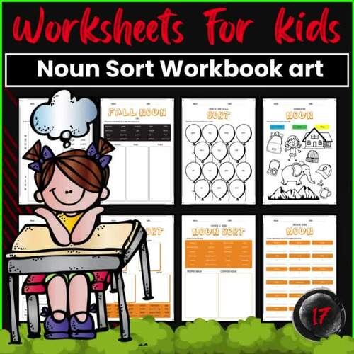 Noun Sort Worksheet activities for kids by Lib Anatomy school | TPT