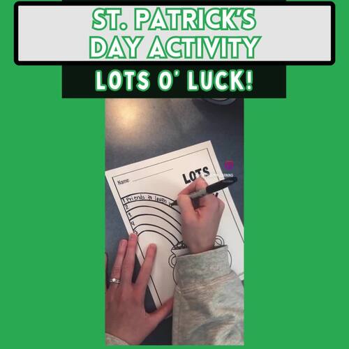 St. Patrick's Day 'Lots O' Luck' Writing & Coloring Page | TPT
