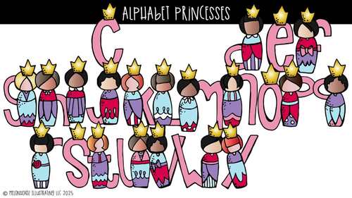 Alphabet Princess clip art, letters clip art COLORED Version | TPT