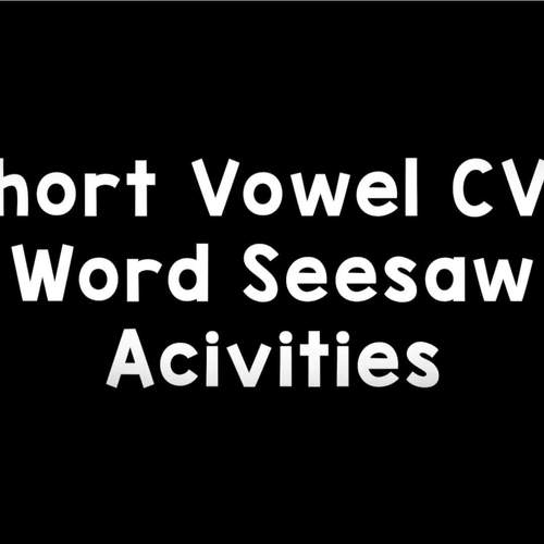 CVC Word Phonics Seesaw Activities and Task Cards Bundle | TPT