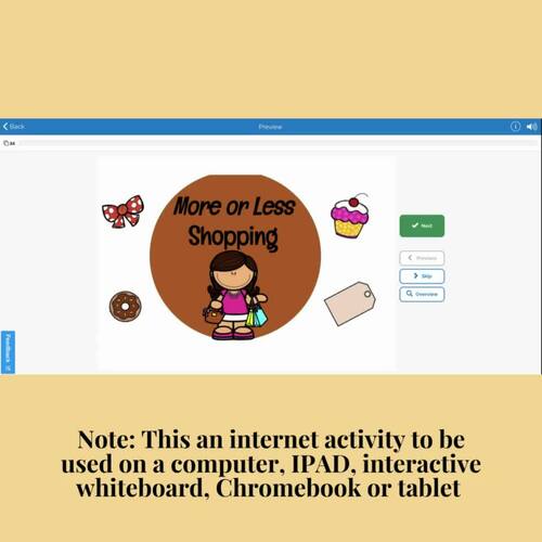 BOOM Card Life Skills Comparing More or Less Shopping Task Card | TPT