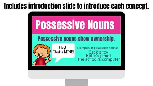 Digital Parts of Speech Grammar Mystery Picture Activities and ...