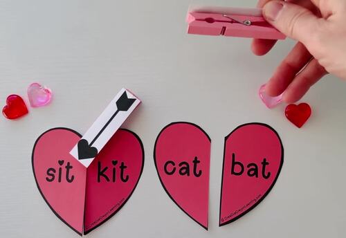 Cupid's Rhyming Match – Valentine’s Literacy Center Game for Prek ...