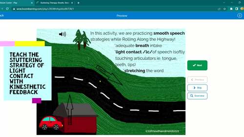 Stuttering Therapy: Breath, Stretch & Light Contact- Rolling Along!
