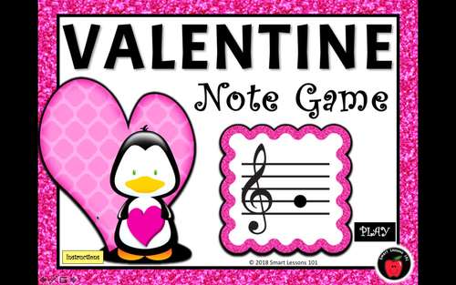 Valentines Day Activities: Valentine Treble Note Name Game Note Naming ...