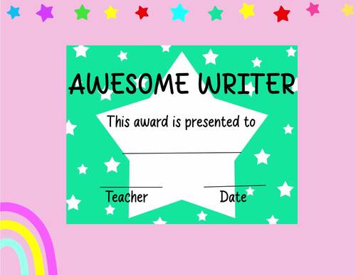 Printable End of the Year Awards, Editable Bright End of the Year Awards