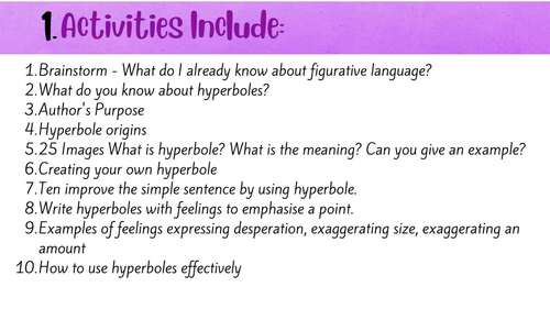 Hyperbole Activities, Slideshow, Digital Workbook & Worksheets | TPT