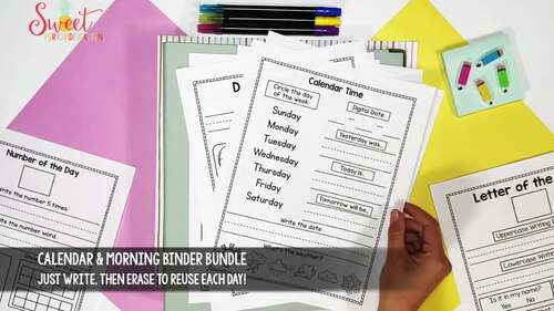 Kindergarten & 1st Grade Morning Work Binder Daily Calendar Time ...