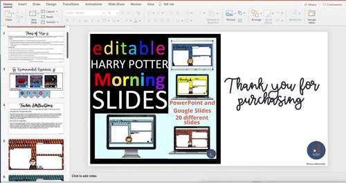 Harry Potter Digital Morning Slides for in-Class and Online Learning