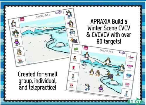 Winter Apraxia Build a Scene for CVCV and CVCVCV Digital Articulation ...
