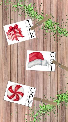 Christmas Beginning Sound Clip Cards Task Cards Phonic Skills ...