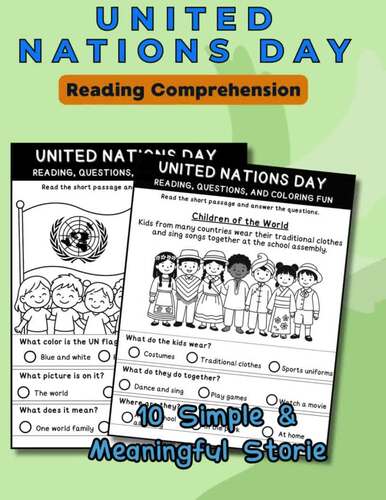 United Nations Day Reading Comprehension with Questions and Coloring Pages