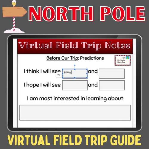 North Pole Virtual Field Trip Guide | Interactive Activities | TPT