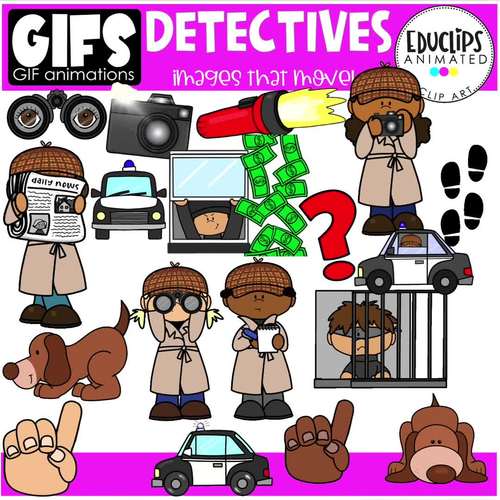GIFs - DETECTIVES - Animated Images - {Educlips} by Educlips Clip Art