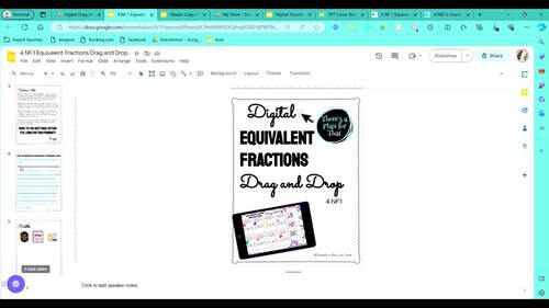 4 NF 1 Digital Drag and Drop Equivalent Fractions Google Slides Activities