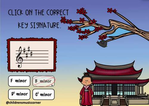 Lunar New Year Minor Key Signature Digital Task Cards on Boom Cards™