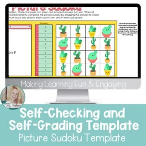 Editable Self-Checking Task Card Template Digital Resource Picture ...