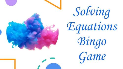 Solving Equations Algebra Maths Bingo Game Activity by Worksheet Whisperer