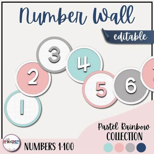 Boho Circle Numbers Posters & Cards (1–50) | Printable PDF + Editable ...