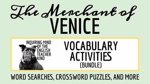 The Merchant of Venice Vocabulary Games for High School Bundle (Google ...