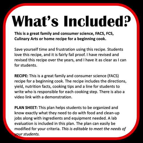 Healthier Hot Pockets Recipe and Plan | FACS, FCS | TPT