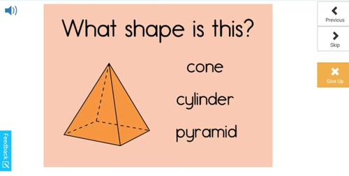 3D Shape Review Digital Task Cards with BOOM Cards for Kindergarten