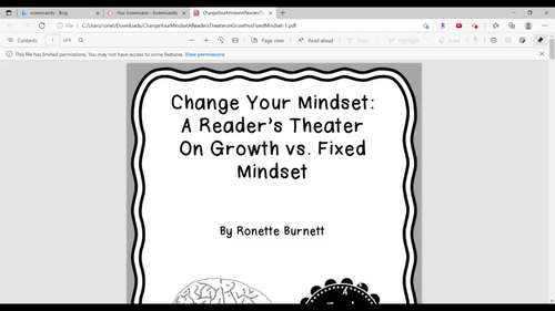 Change Your Mindset: A Reader's Theater on Growth vs. Fixed Mindset