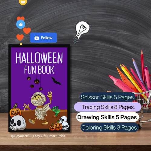 Halloween Tracing Activities,Fine Motor,Cutting Worksheets,Pre-K ...