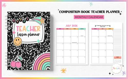 Composition Notebook Printable Teacher Planner 2026-2027 | DATED