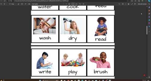 Action Verb Flashcards | Verb Picture Cards | Speech Therapy Verb ...