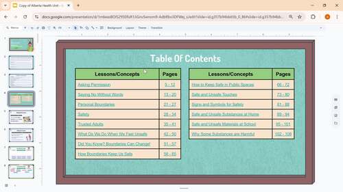 Google Slides Lessons - Alberta Health Grade 1 - Safety Unit | TPT