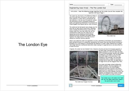 Engineering Case Study - The London Eye by Tasstudent | TPT