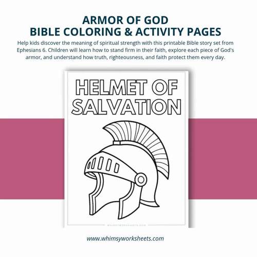 Armor of God Printable for Kids | Bible Games | Sunday School Craft ...